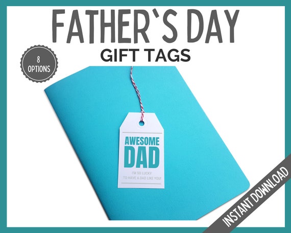 Happy Fathers Day Gift Tag, Printable Dad Tags, Grandpa Gift Tags, Papa ...