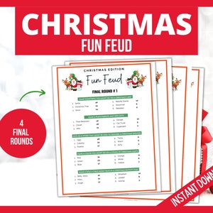 Christmas Feud Game, Printable Family Game, Christmas Friendly Feud ...