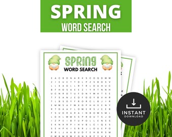 Spring Word Search for Kids | Fun Printable Activity Worksheets - Etsy