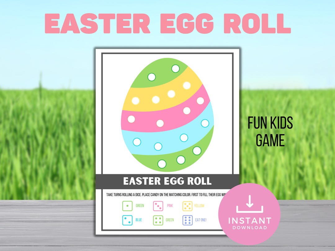 Kids Easter Egg Roll Game, Easter Kids Games Printable , Easter Egg ...