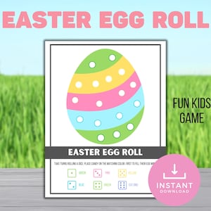 Kids Easter Egg Roll Game, Easter Kids Games Printable , Easter Egg ...