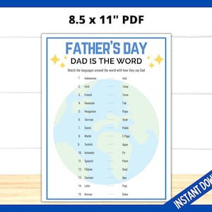 Father's Day Printable Game, Fun Dad Games, Dad Around the World ...