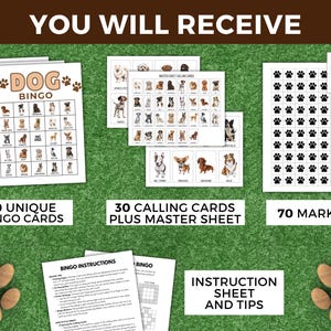 Dog Breed Bingo, Dog Party Game, 50 Printable Dog Game Bingo Cards ...