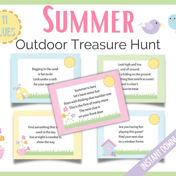 Outdoor Treasure Hunt Clues - Etsy