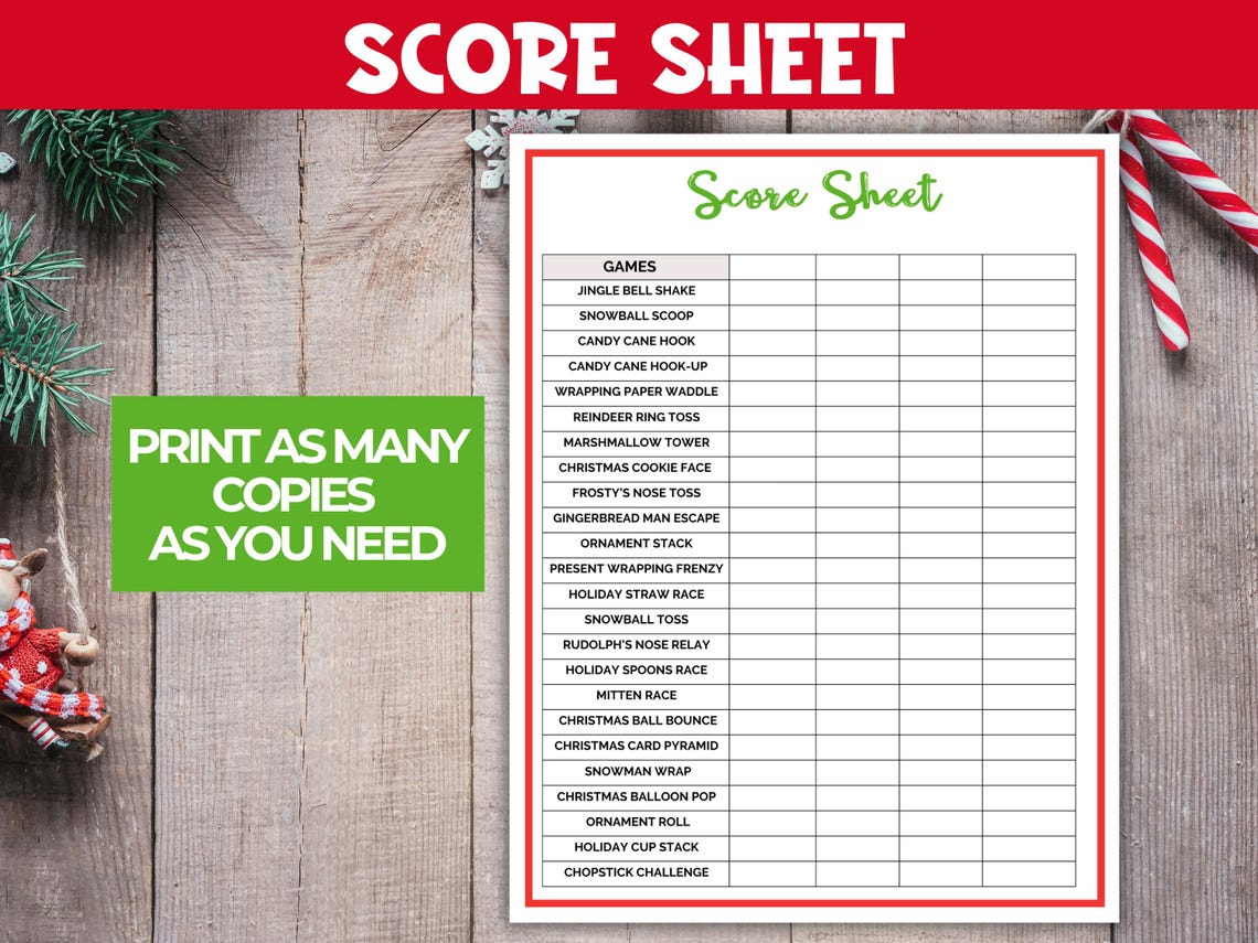 Christmas Minute to Win It Games, Printable Holiday Activity Kids ...