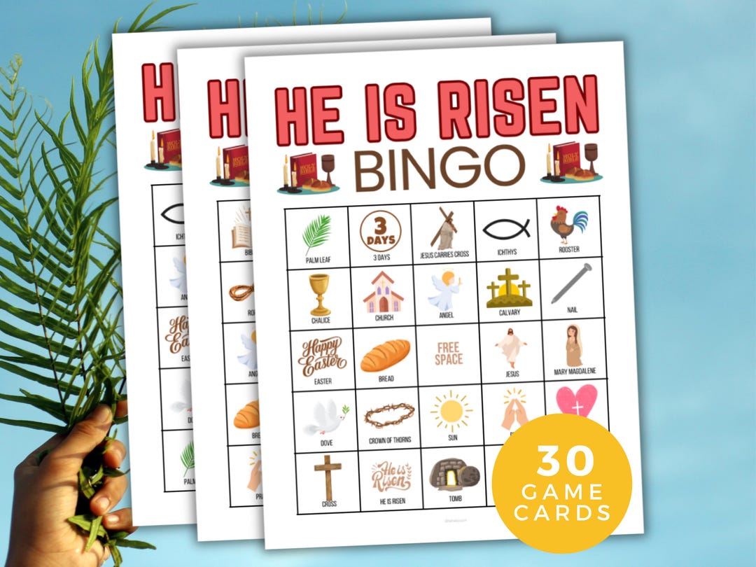 Easter Bingo Game, He is Risen Bingo, Easter Classroom, Resurrection ...