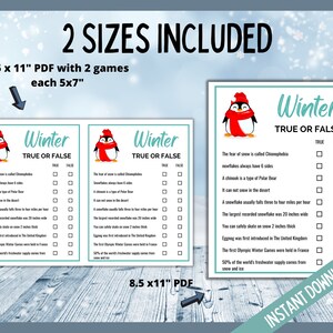 Winter True of False, Fun Wintertime Games, Winter Party Game ...