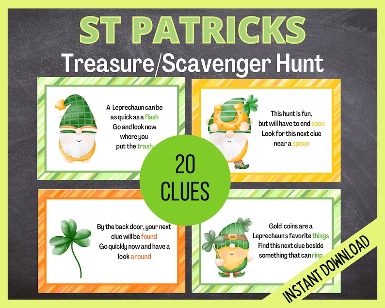 St Patrick's Day Scavenger Hunt for Kids St Patricks Day - Etsy