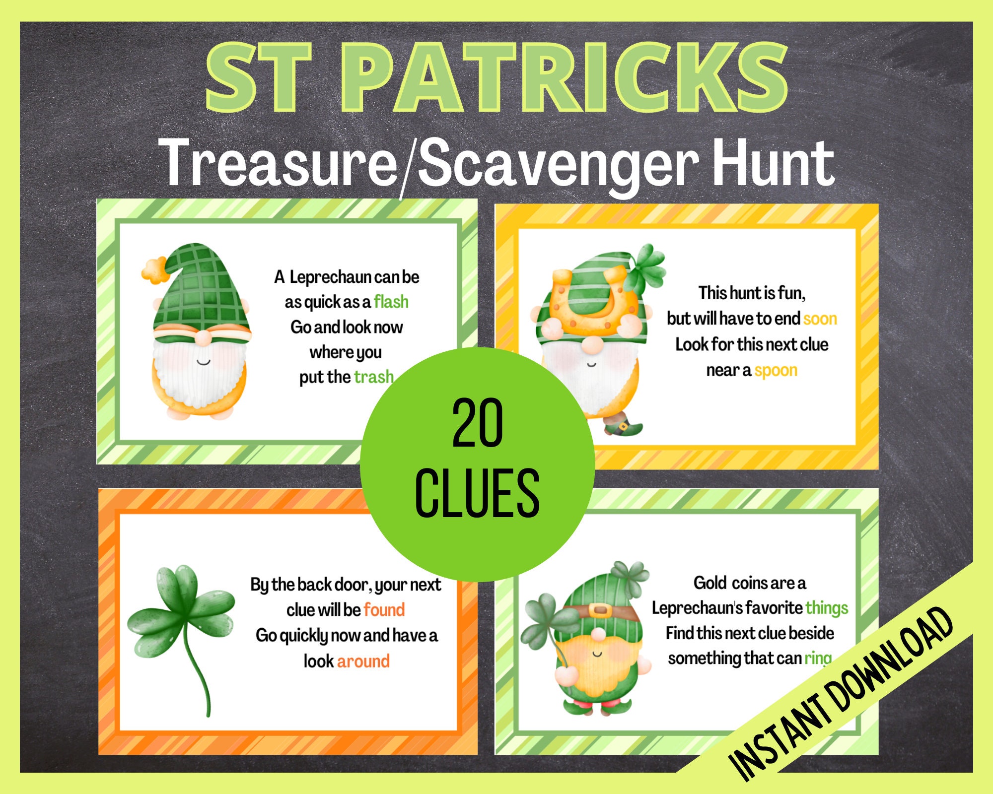 St Patrick's Day Scavenger Hunt for Kids St Patricks Day - Etsy