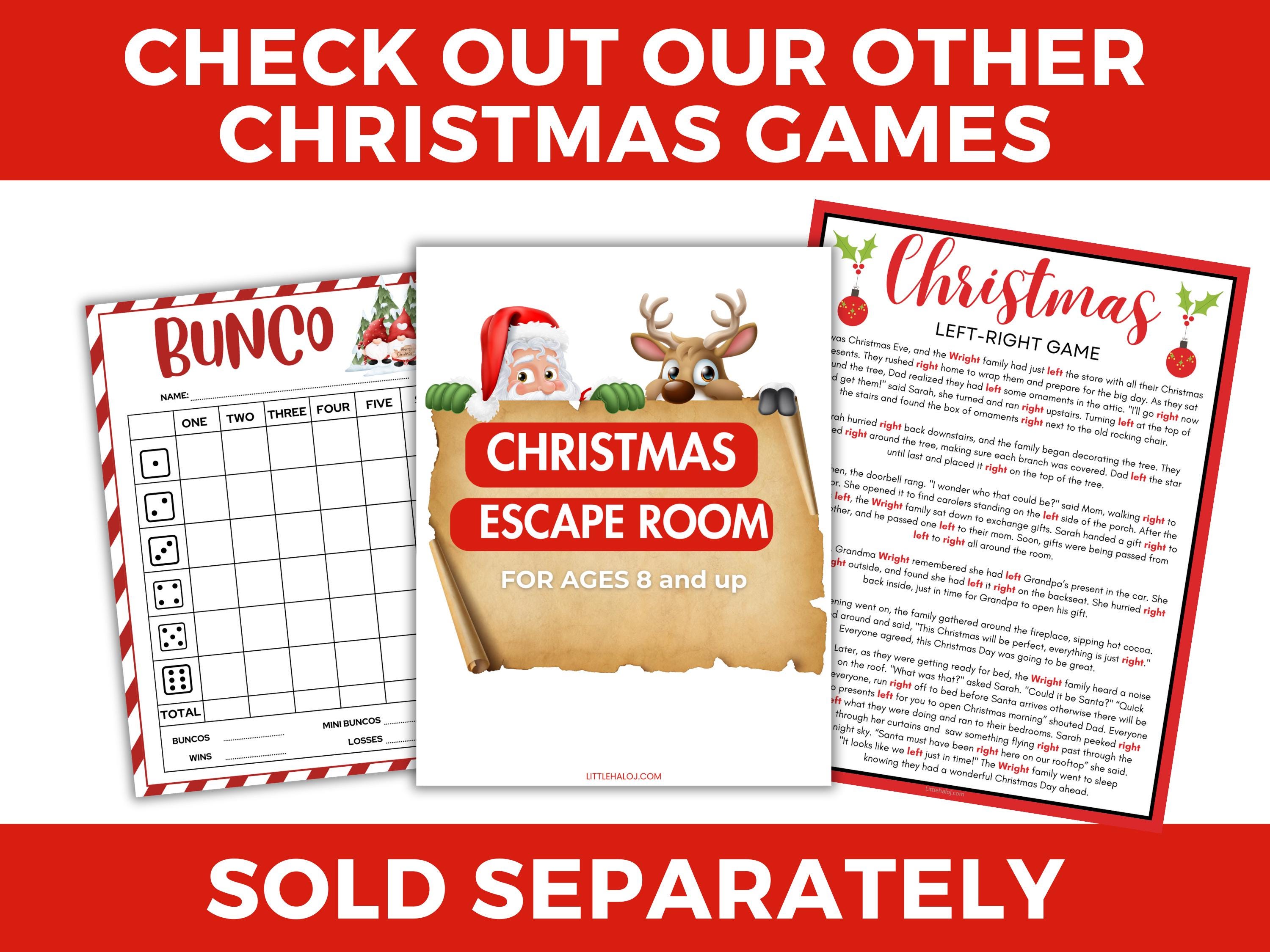 Christmas Think Fast Game, Christmas Printable Game, Christmas Family ...