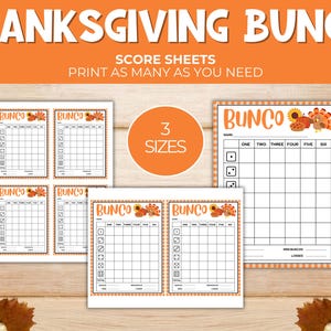 Thanksgiving Bunco, Fall Bunco Printable Party Pack and Scorecards ...
