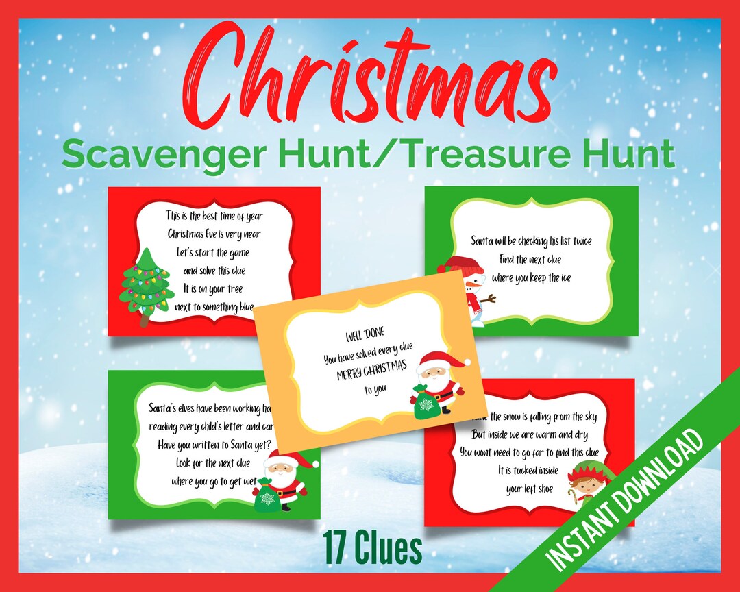 Christmas Scavenger Hunt, Christmas Treasure Hunt, Christmas Activity ...