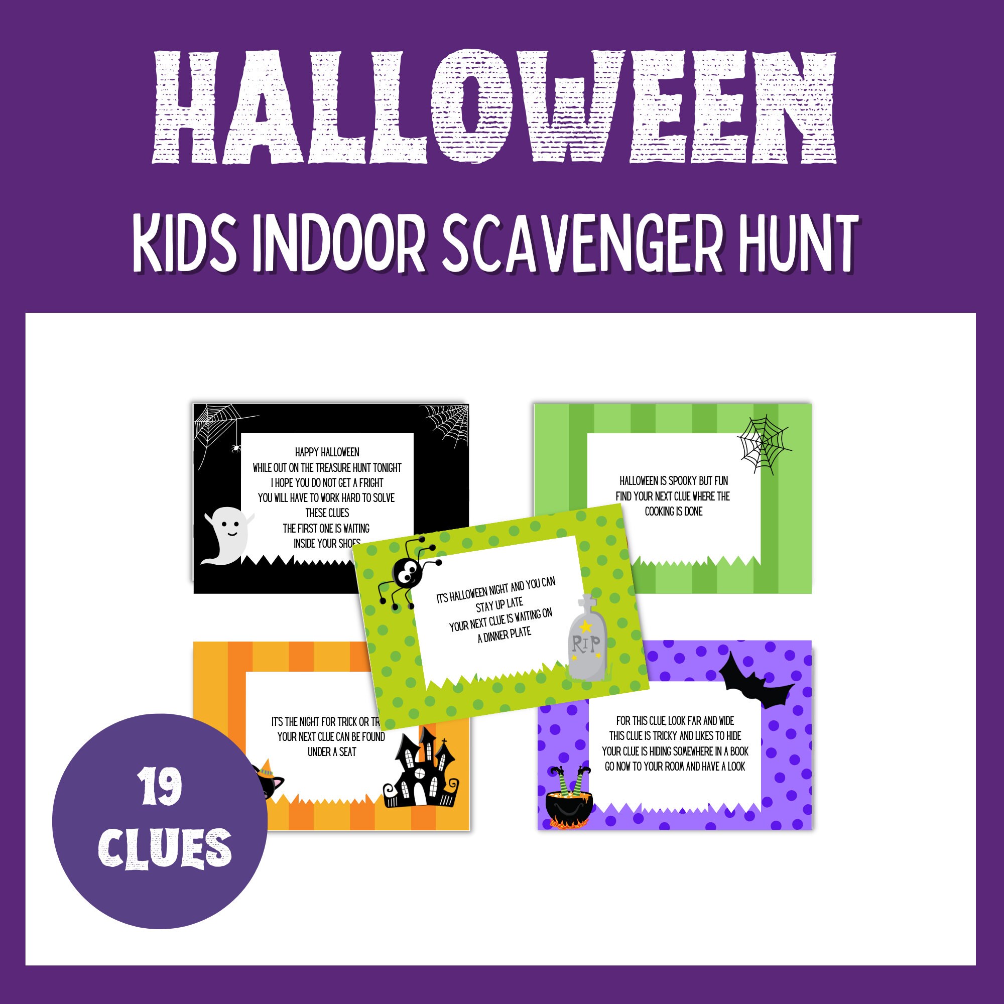 Kids Indoor Halloween Scavenger Hunt,halloween Party Games for Kids ...