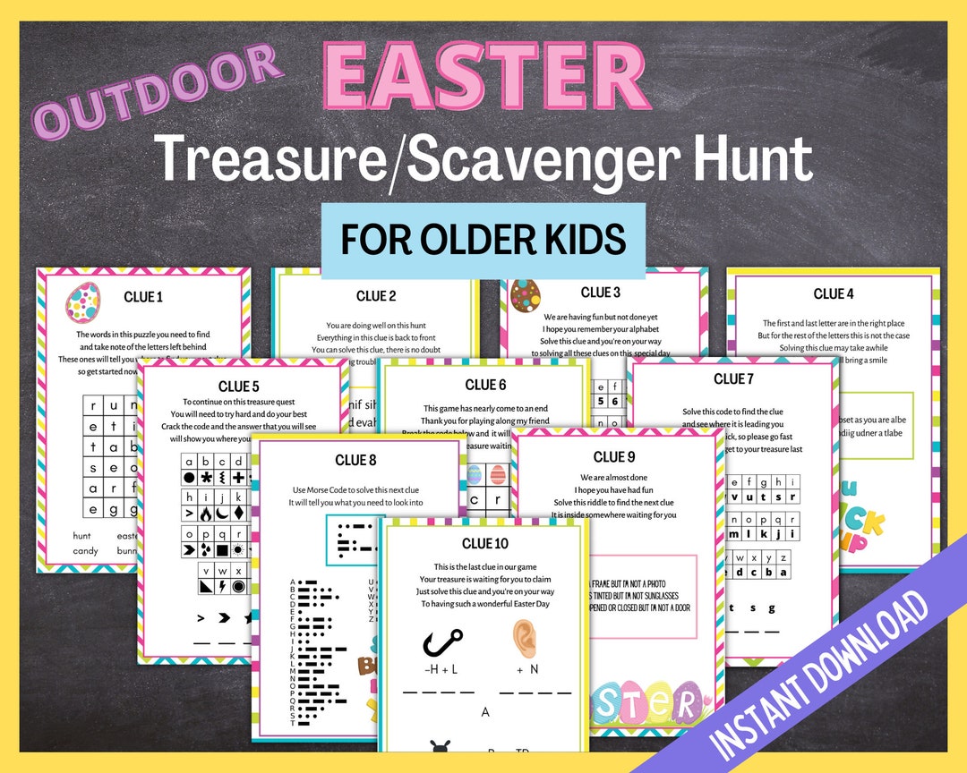 Outdoor Easter Treasure Hunt for Teens, Easter Egg Scavenger Hunt for ...
