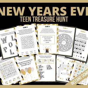 New Year's Eve Treasure Hunt for Teens, Indoor New Years Eve Scavenger ...