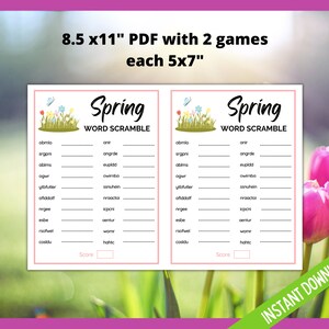 Spring Word Scramble Game, Printable Spring Game, Spring Activity for ...