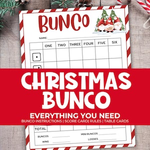 Christmas Bunco Printable Party Pack and Scorecards, Bunco Game Rules ...
