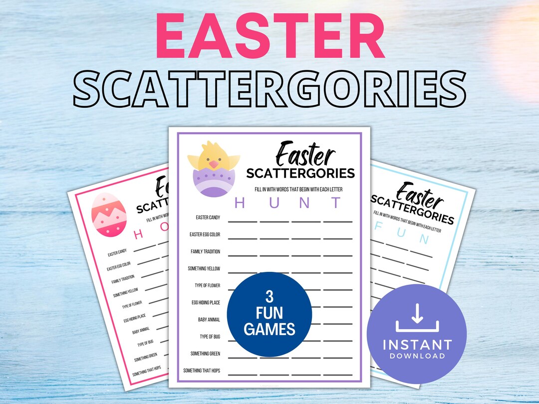 Easter Scattergories, Easter Bunny Scattergories Printable Game, Easter ...