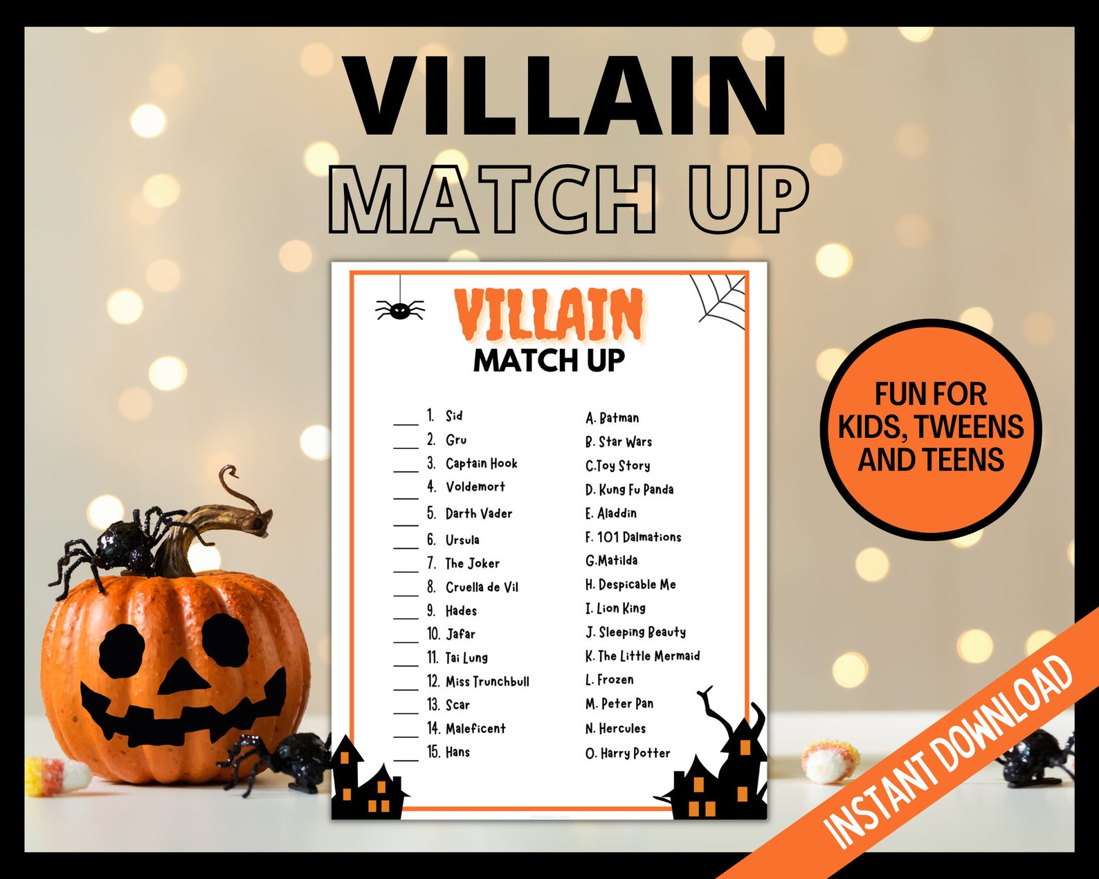 Halloween Games Kids Bundle, 8 Halloween Printable Games for Kids ...