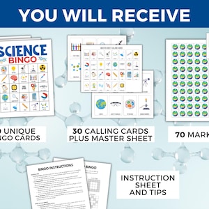 Science Bingo Cards, Science Printable, Chemistry Bingo, Science ...