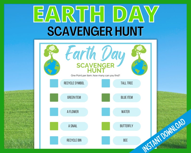 Earth Day Scavenger Hunt Earth Day Activity Earth Day Party | Etsy