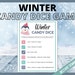 Winter Candy Dice, Wintertime Dice Game Cold Weather Fun Game for Kids ...