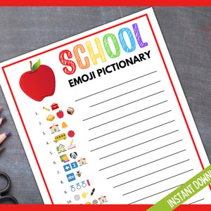 Back to School Emoji Pictionary, Classroom Activity, School Game for ...