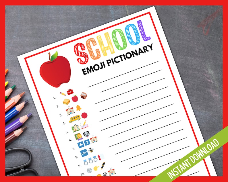 Back to School Emoji Pictionary Classroom Activity School - Etsy New ...