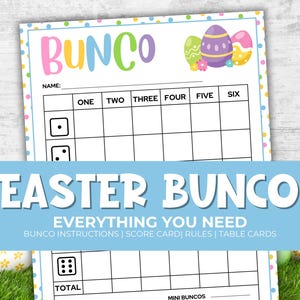 Easter Bunco Printable Party Pack and Scorecards, Bunco Game Rules ...