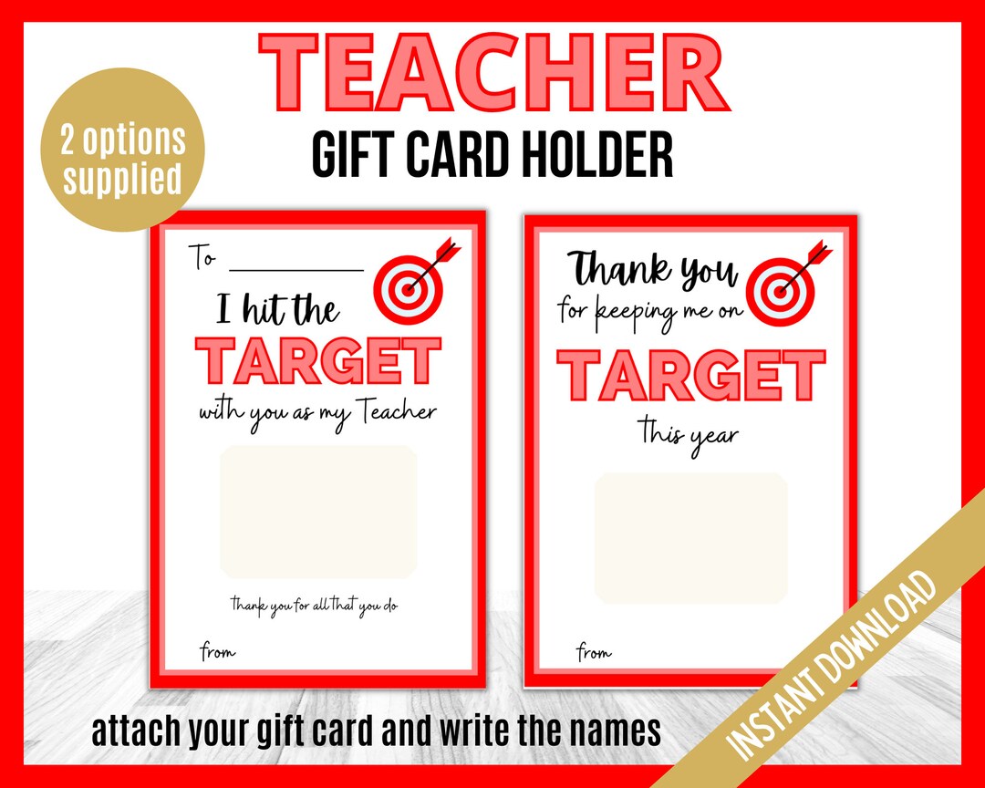 Teacher Appreciation Week Printable Gift Card Holders, Teacher Thank ...