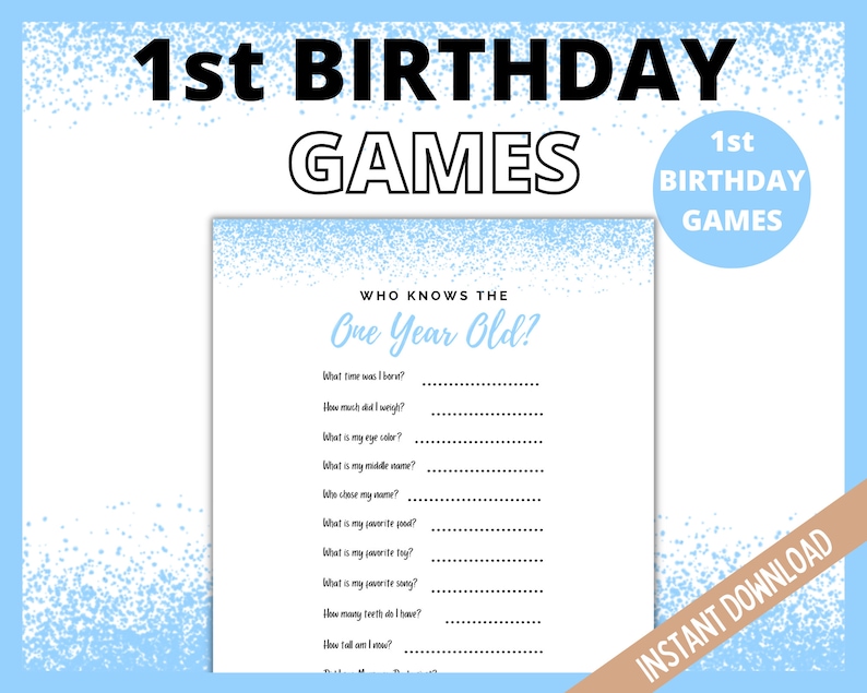First Birthday Party Games, Who Knows the One Year Old, Hopes and ...