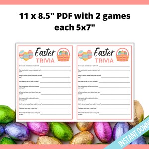 Easter Trivia, Printable Easter Games, Holiday Activities, Family Fun ...