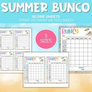 Summer Bunco Printable Party Pack and Scorecards, Bunco Game Rules ...