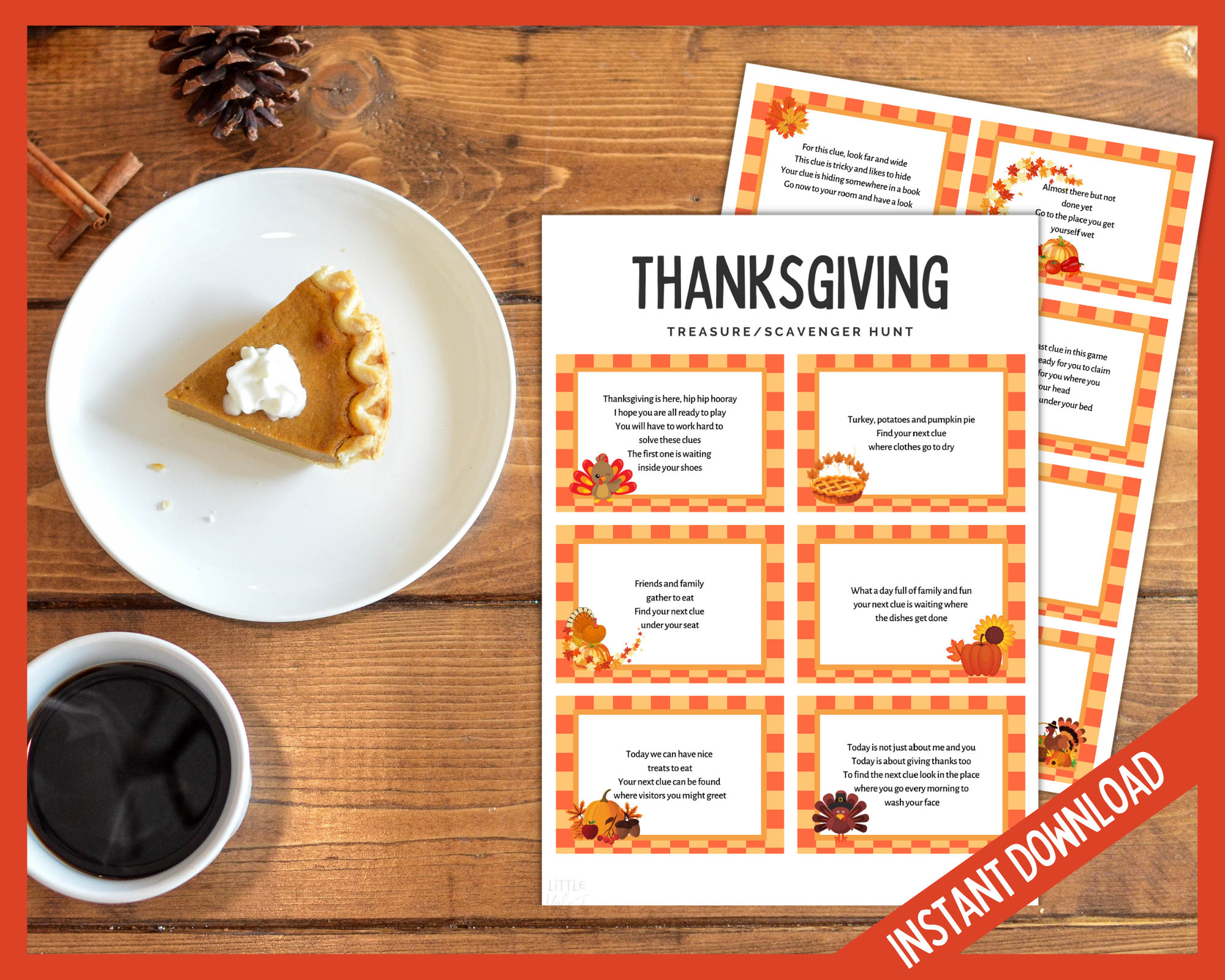 Thanksgiving Scavenger Hunt Thanksgiving Treasure Hunt Clues - Etsy Canada