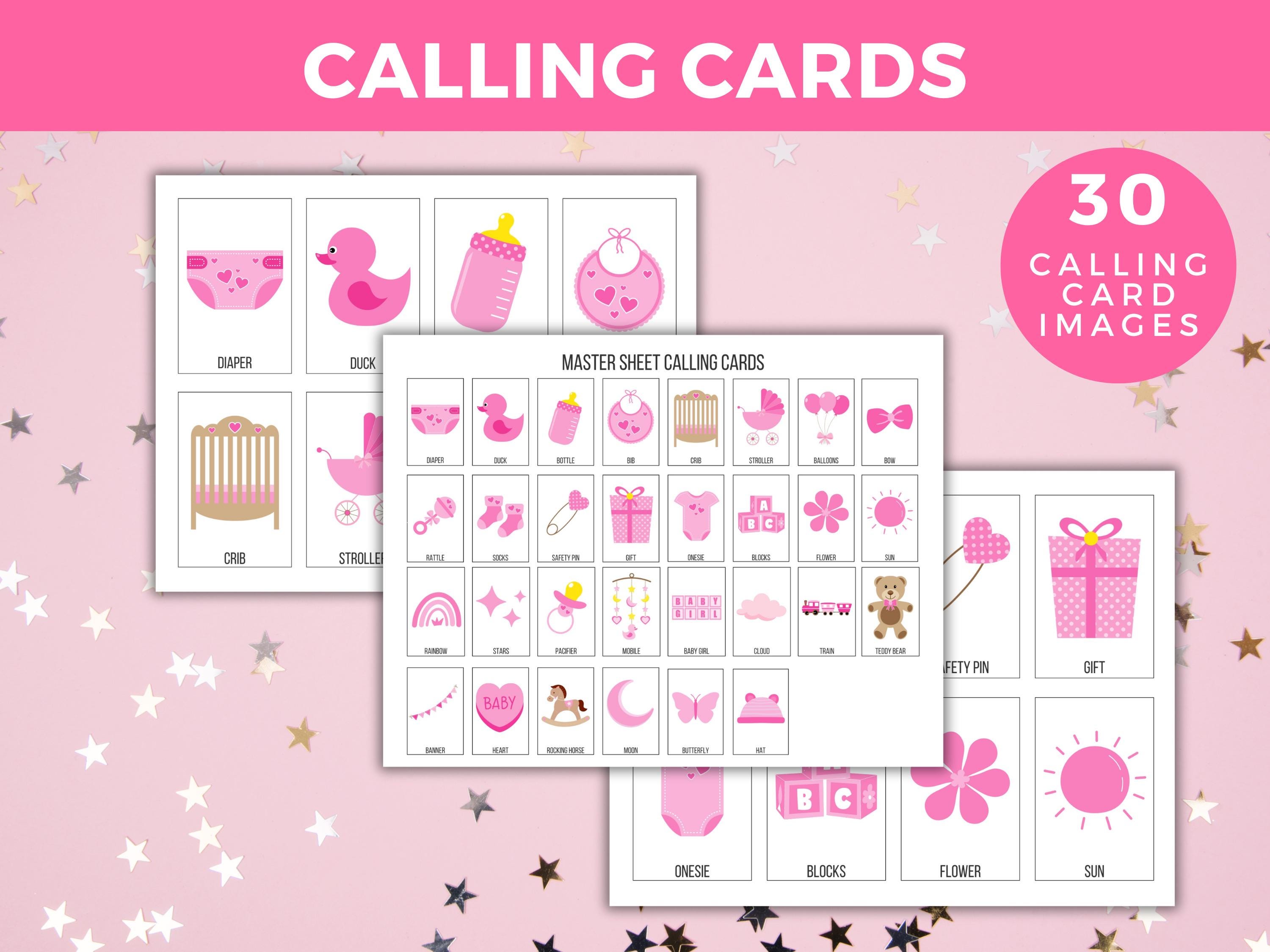 Baby Girl Bingo, Pink Baby Bingo, 50 Printable Baby Shower Bingo Cards ...