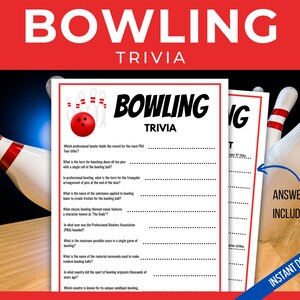 Bowling Trivia Printable Game, Bowling Party, Party Game Bowling Sheet ...