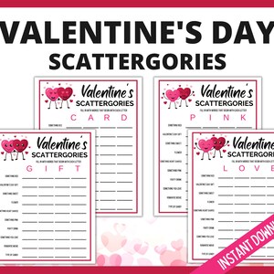 Valentines Day Scattergories, Valentine's Day Game, Galentine's Day ...