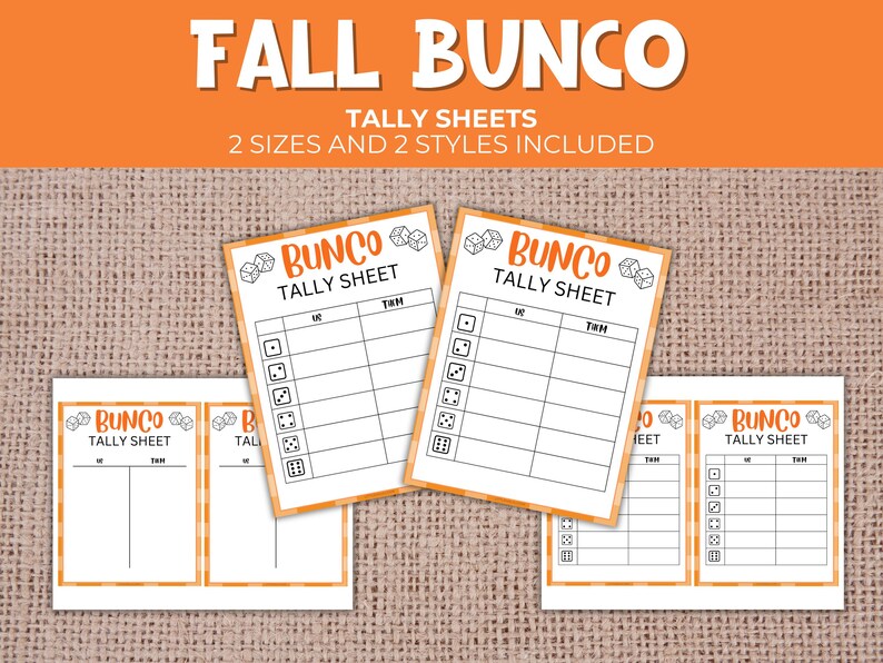 Fall Bunco Printable Party Pack and Scorecards, Thanksgiving Bunco ...