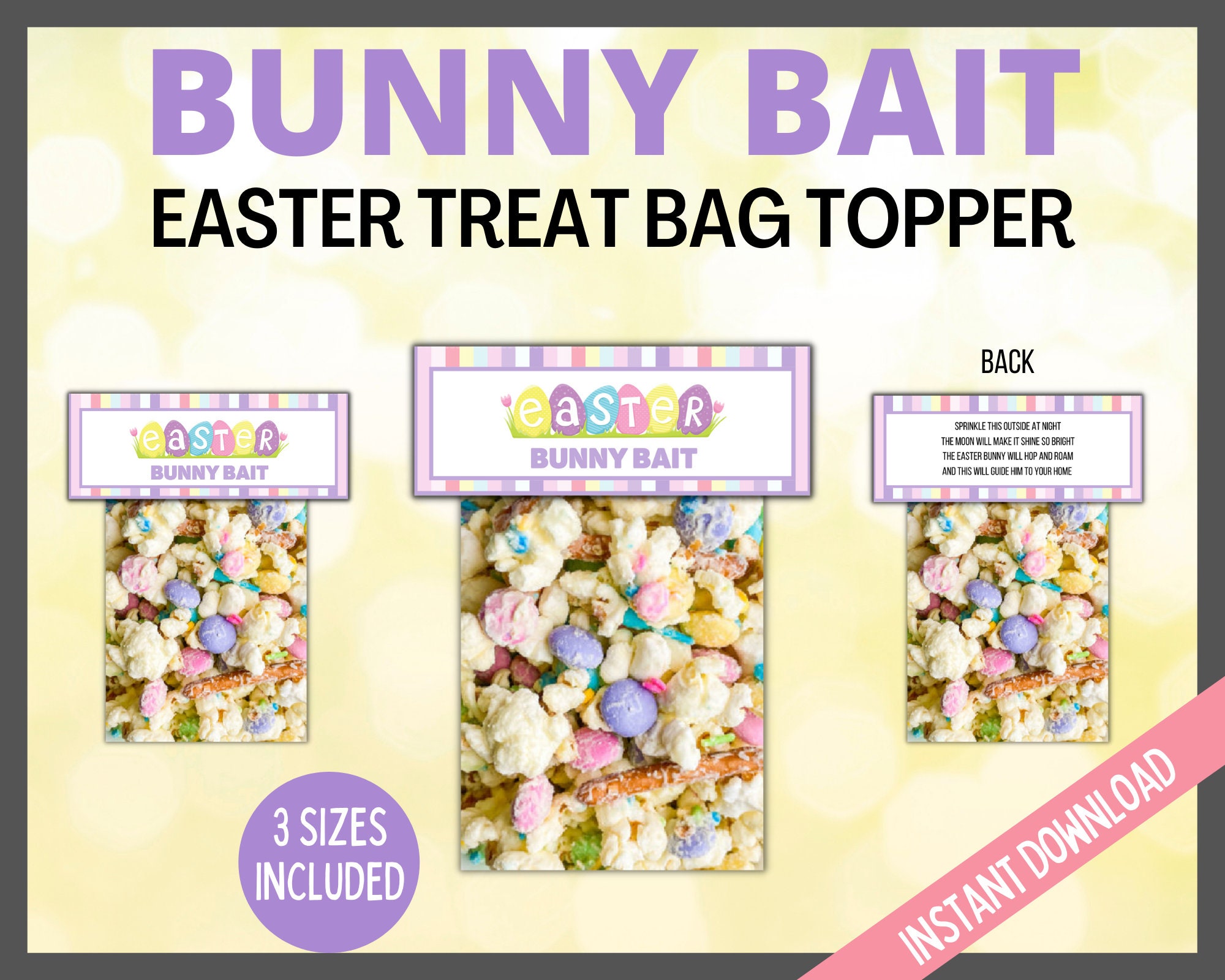 Easter Bunny Bait Printable Treat Bag Topper Kids Easter | Etsy
