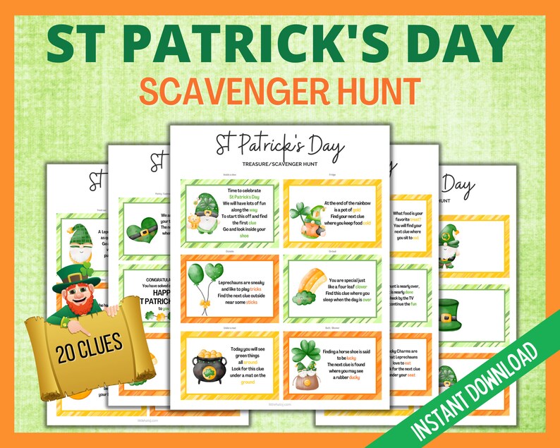 St Patrick's Day Scavenger Hunt for Kids St Patricks Day - Etsy