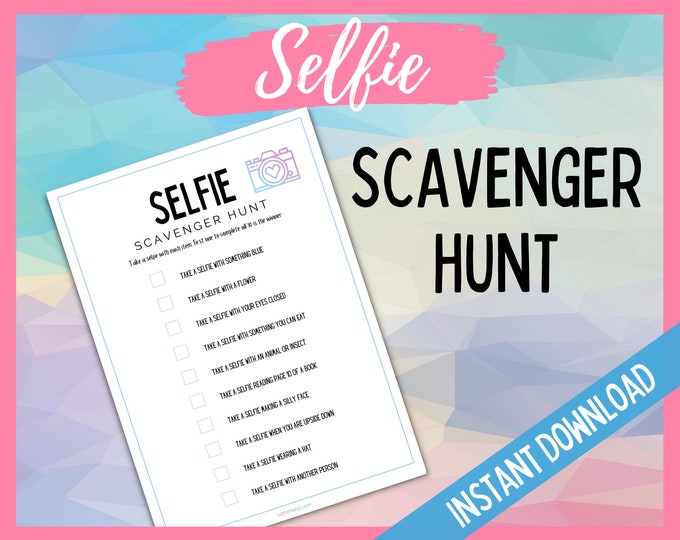 Selfie Photo Scavenger Hunt Teen Selfie Scavenger Hunt Tween - Etsy