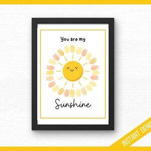 You Are My Sunshine Handprint Craft, Fingerprint Craft, DIY Card ...