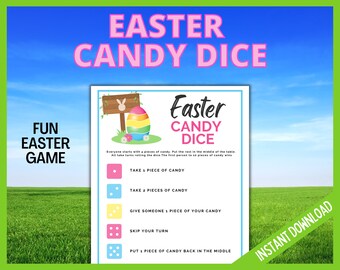 Candy Dice Game, Easter Game, Printable Easter Family Game, Easter Kids ...