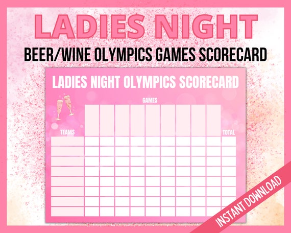 Wine Olympics Game Scorecard, Wine Olympics Scoreboard Printable ...