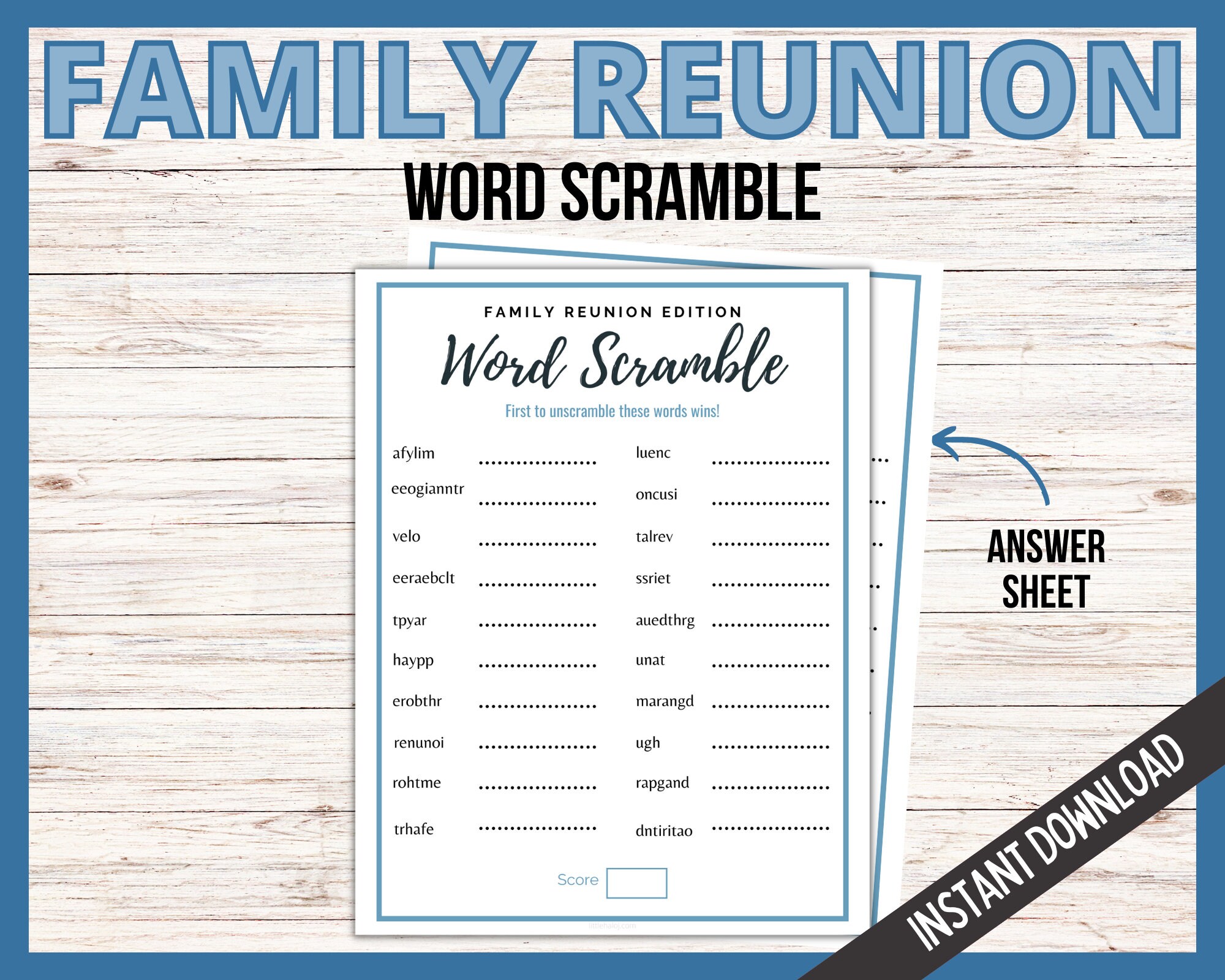 Word Scramble Family Reunion Game Family Reunion Games - Etsy