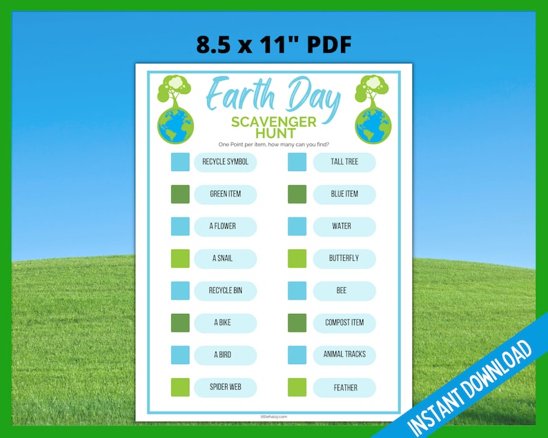 Earth Day Scavenger Hunt, Earth Day Activity, Earth Day Party Games ...