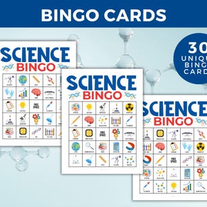 Science Bingo Cards, Science Printable, Chemistry Bingo, Science ...