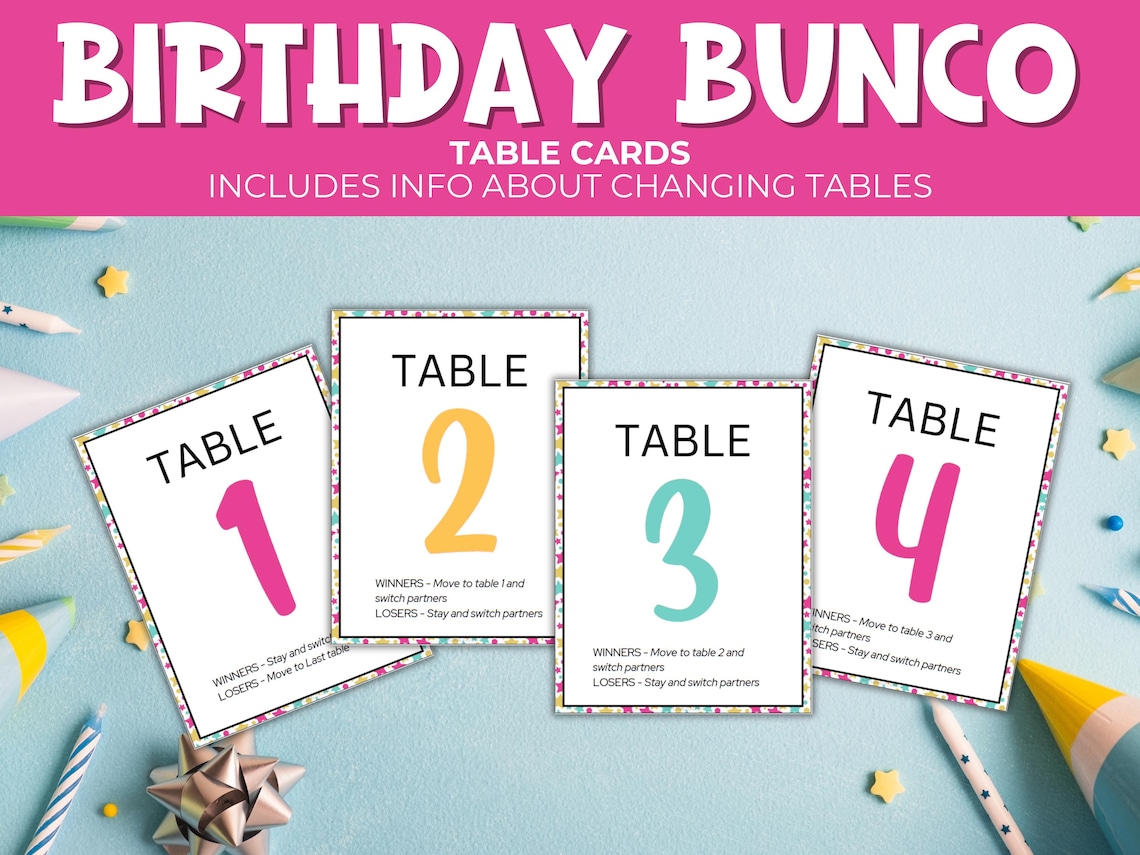 Birthday Bunco Printable Party Pack and Scorecards, Bunco Game Rules ...