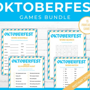 Oktoberfest 15 Party Games Bundle, Printable Adults Beer Party Games ...