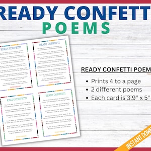 Ready Confetti Poem, Ready Confetti for Teachers to Give Children for ...